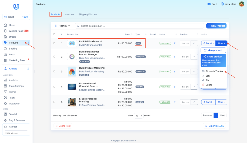 Student Tracker LMS - UTAS